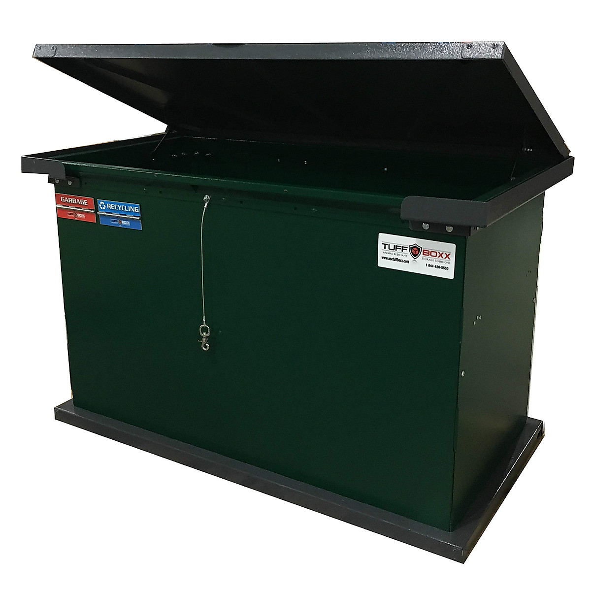 TuffBoxx Grizzly Animal Resistant Storage Solution (Green/Charcoal Color), Keeps Bears and Animals Out of Garbage and Trash, Holds 6 Trash Bags