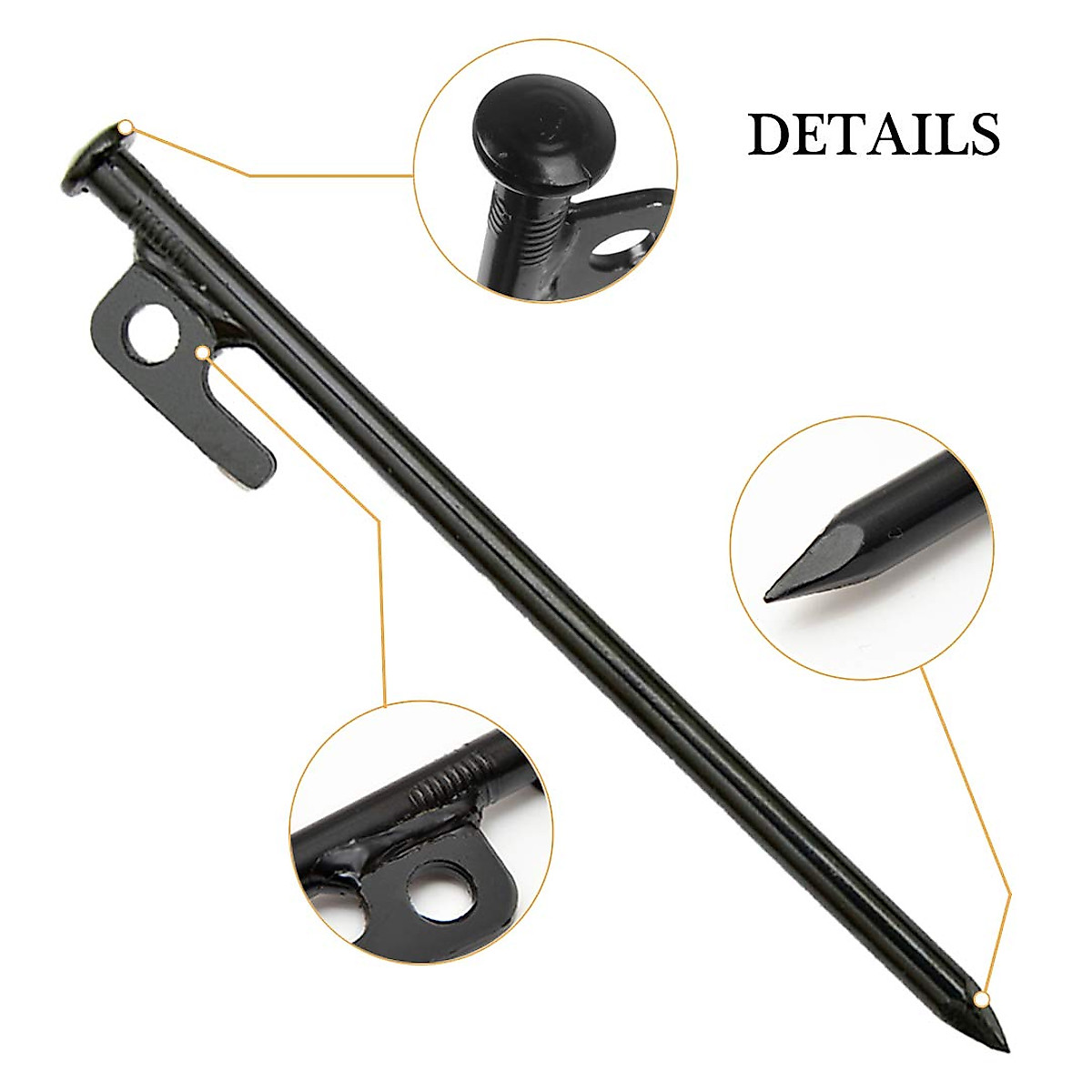 16PCS Tent Stakes Heavy Duty 12'' Matel Tent Pegs for Camping