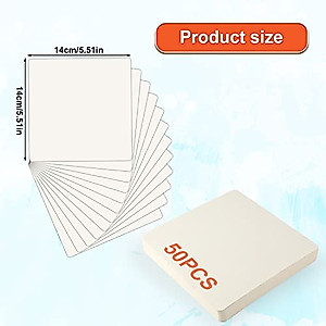 50 Sheets Blank Watercolor Cards, 5.5x5.5 Inch Square Watercolor Paper Cards Watercolor Cardstock Bulk for Beginners Artist Adults Kid Student Painting Drawing Sketching