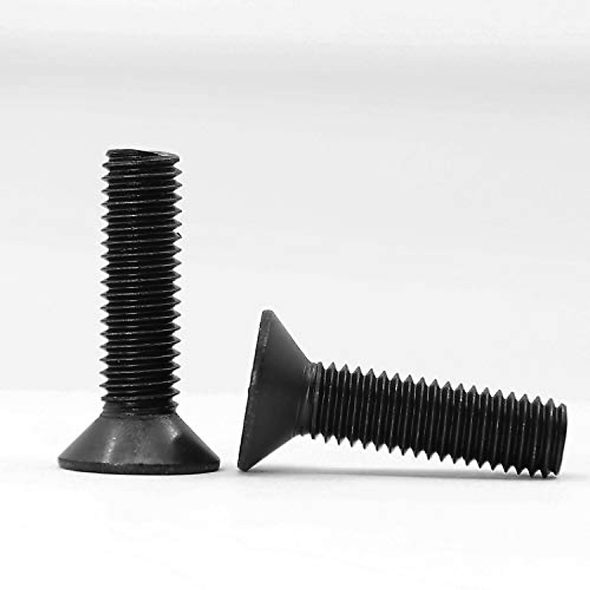 M5-0.8 x 12mm Flat Head Socket Cap Screws, 10.9 Grade Alloy Steel, Allen Socket Drive, Black Oxide Finish, Machine Thread, Quantity 50