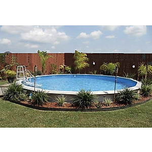 Main Access Smart Step System for 48 to 54 Inch Above Ground Pools, Heavy Duty Four Step Ladder A-Frame - Taupe