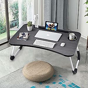 Slendor Laptop Desk Foldable Bed Table Folding Breakfast Tray Portable Lap Standing Desk Notebook Stand Reading Holder for Bed/Couch/Sofa/Floor