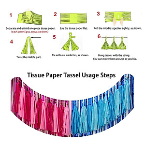 Boy Or Girl Gender Reveal Party Decoration Set,&Balloons Arch Garland Kit,Foil Balloons,Curtains,Paper tassel Garland,Balloon decoration tools,For Party Photo Backdrop (Pink/Blue) Shower Birthday