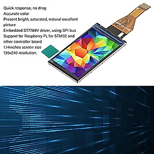 135x240 Resolution IPS Display Module, ST7789V Drive Non Flash Compact IPS Display Module Bright Quick Response Energy Saving for Controller Board