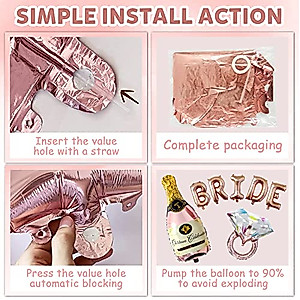 PARTY SPOT! 131 PCS Rose Gold Bachelorette Party Decorations Kit for Girls Women, Bridal Shower Decorations Set, Balloons, Plates Cups Straws for Guests