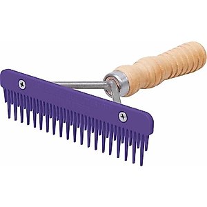 Weaver Leather Mini Fluffer Comb with Wood Handle, Purple, 69-6046-PU