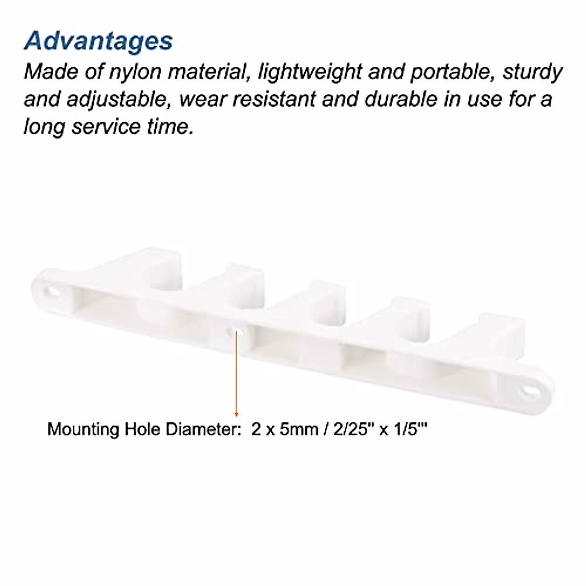 PATIKIL Chaise Adjustment Bracket, 4 Pack 5 Position Lawn Furniture Multi Position Back Support Adjuster for Outdoor Lounge Patio, White