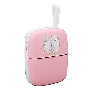 Febuliy Portable Printer,Tiny Printer,Portable Pink Mini Printer Hd with Multipurpose Bt Connection for Office and Home Use