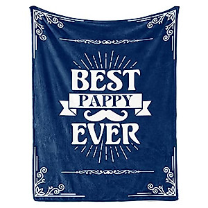 InnoBeta Pappy Gifts, Gifts for Grandpa, Throw Blanket for Grandfather, Presents from Granddaughters Grandsons for Christmas, Birthday, Father's Day - 50" x 65" Best Pappy Ever