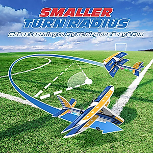 DEERC RC Plane, 2.4GHZ Remote Control Airplane W/ 3 Batteries & 6-axis Gyro Stabilizer, 2CH RTF RC Glider Toy for Beginners Kids Boys Girls Adults