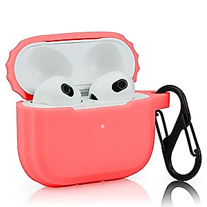 LEFXMOPHY Airpods 3 Case Cover Compatible for AirPods 3rd Generation 2021 New, Coral Silicone Protective Skin Sleeve Accessory for Girl, Women