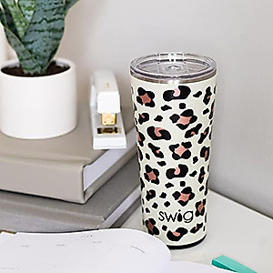 Swig Life 22oz Insulated Tumbler, Travel Coffee Tumbler with Lid, Cup Holder Friendly Travel Coffee Mug, Stainless Steel Thermos (Melon Pop)