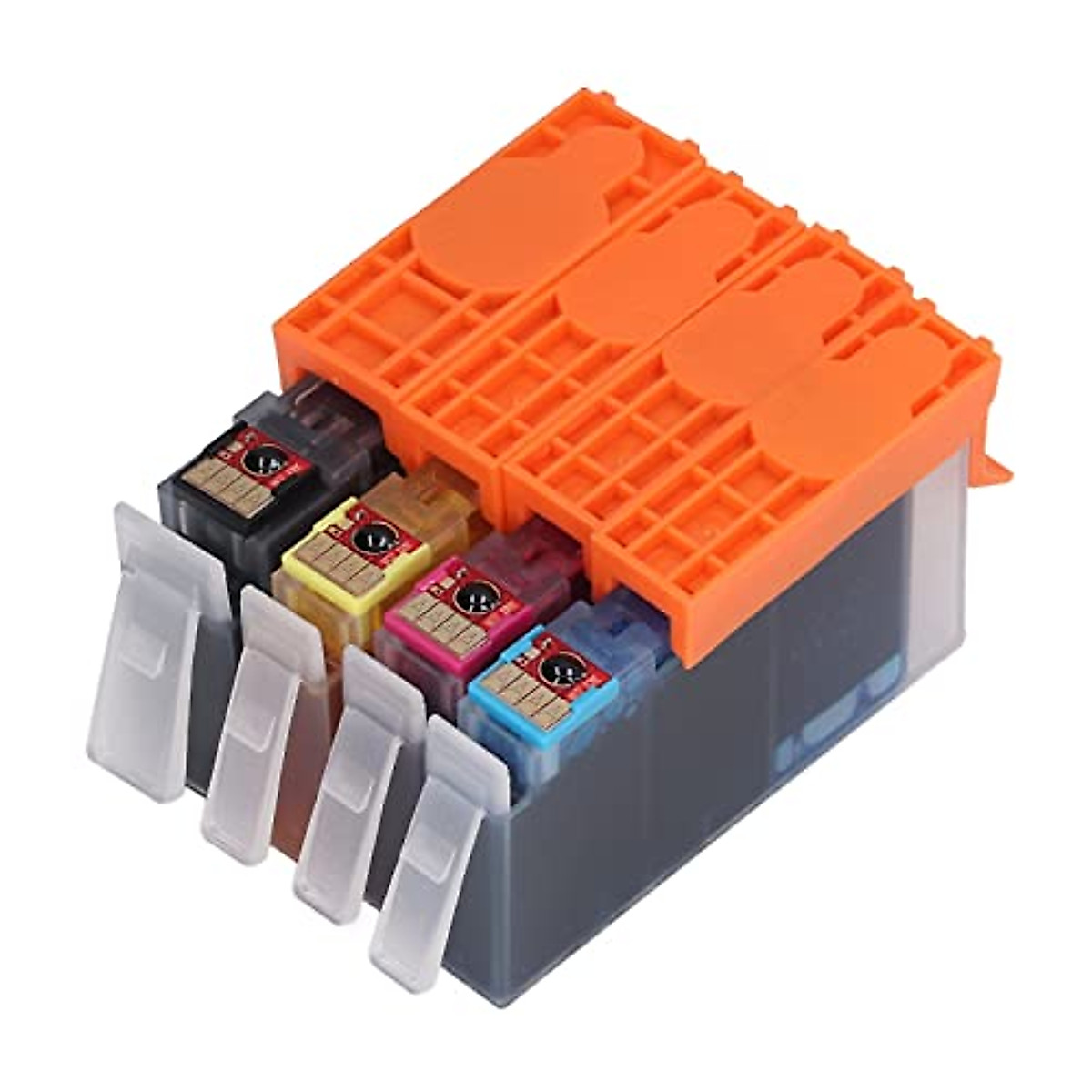 Ink Cartridge, High Page Capacity Fadeless Clear Print Printer Cartridge, for Photosmart B8550 B8553 B8558 C6380 C6383 (BK C M Y 4 Colors)