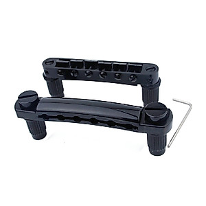 Guyker Guitar Tune-O-Matic Bridge and Stop Bar Tailpiece Combo with Anchors and Studs Replacement Compatible with LP SG EPI 6 String Electric Guitar Black