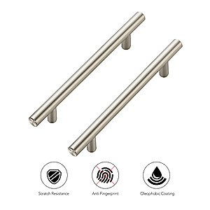 Ravinte 30 Pack | 7.38'' Cabinet Pulls Brushed Nickel Stainless Steel Kitchen Drawer Pulls Cabinet Handles 7-3/8”Length, 5” Hole Center with Mounting Template