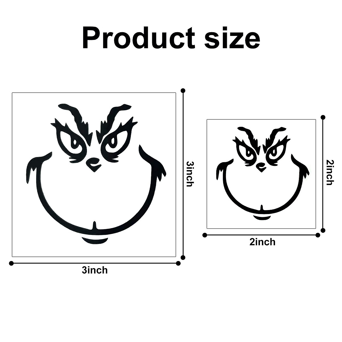 20Pcs Christmas Stickers,Christmas Decorations Face Decals Vinyl Sticker,Grinchmas DIY Ornaments,Stickers for Water Bottles,Party Decorations Supplies,15 Pcs of 3 inches and 5 Pcs of 2 inches