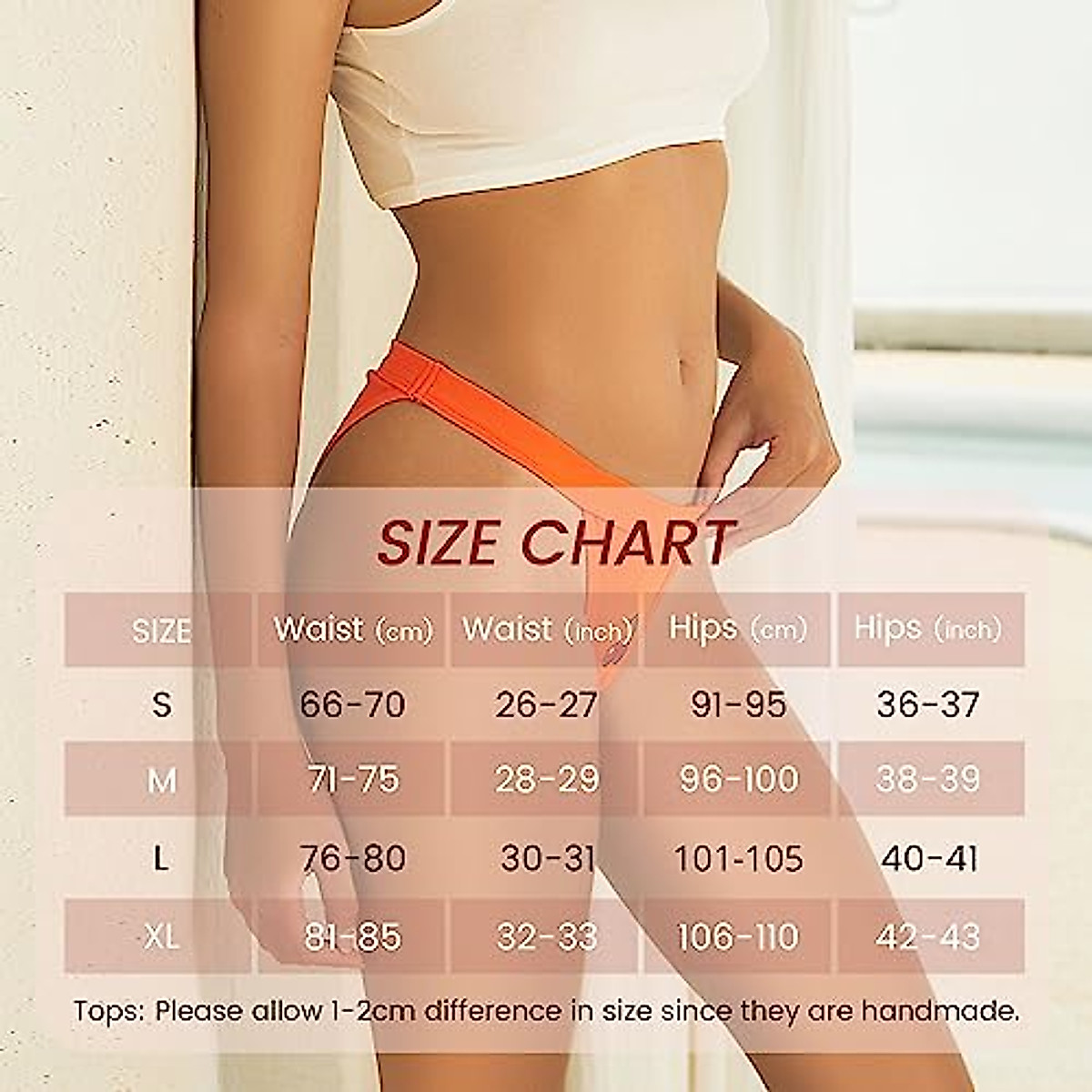 BAJAOEY Cotton Underwear for Women,Womens underwear cheeky,String Bikini Womens Panties Stretch Low-Rise Cheeky Panty 5 Pack S-XL
