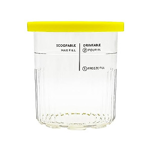 Replacement Ice Cream Pints with Silicone Lids, Compatible with Ninja Creami Deluxe Ice Cream Maker model: NC500, NC501, NC501H, NC501HBL, NC501HGN. (Yellow/Green/Pink/Grey)