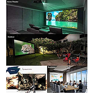 Gzunelic 8000 Lumens Native 1080p Projector Built in HiFi Speakers LED LCD HD Video proyector with HDMI USB AV VGA Audio Interfaces Ideal for Home Theater