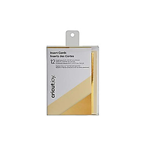 Cricut Joy Insert Cards - DIY greeting card for Baby Shower, Birthday, and Wedding - Metallic Cream/Gold, 12ct