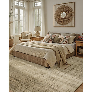 LUMI 4x6 Modern Abstract Area Rug, Ultra-Thin Washable Non-Slip Carpet, Low Profile, Flat Weave Indoor Floor Rugs for Living Room, Bedroom, Dining Room, Home Decor