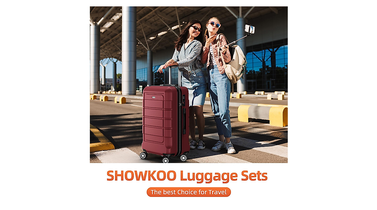 SHOWKOO Expandable Luggage Sets - Durable & Stylish Travel