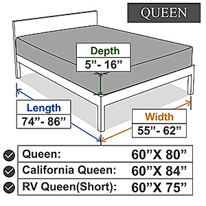 Soft Stretch Queen Size Fitted Sheet Only - Jersey Knit, Cozy T-Shirt Like & 4-Way Stretchy Snug Fit & Stay in Place, No More Slipping Off for Mattress (Deep: 5"-16") - White, Queen