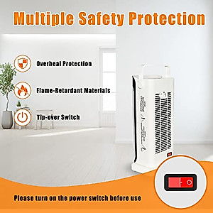 tectake Outdoor Patio Heater, 1500W Electric Tower Heater with Remote Control, 120° Oscillating, Portable Space Heaters for Indoor Use, Bedroom, Office, Outside, Tent