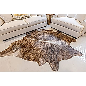 Genuine Brindle Cowhide Rug Large Size 6 x 7-8 ft. 180 x 240 cm