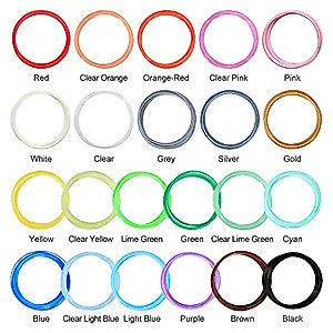 1.75mm 22 Mixed Colors 3D Printing PLA Filament Sample Refill Pack, Each Color 10ft, Total 220ft PLA Refills, Fit for Most 3D Printer & Normal 3D Pen, with Extra 2 Silicone Finger Caps by OEM MIKA3D