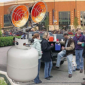 ProCom Tank-Top Propane Heater - Double Burner, 30,000 BTU, Model# PCTT30, Silver