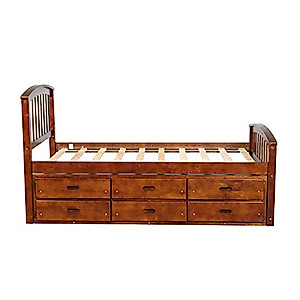 Merax Orisfur. Twin Size Platform Storage Bed Solid Wood Bed with 6 Drawers