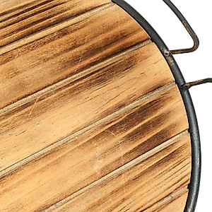 BOLUO Lazy Susan Organizer for Table Kitchen Countertop Turntable Small Farmhouse Wood Rotating Spice Rack 10 inch (LS02)