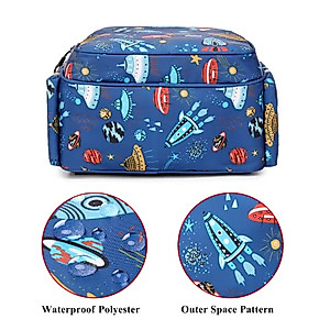NaOHshp School Backpack for Boys, Cute Space Backpack for Kids Elementary Middle School Bag Bookbag