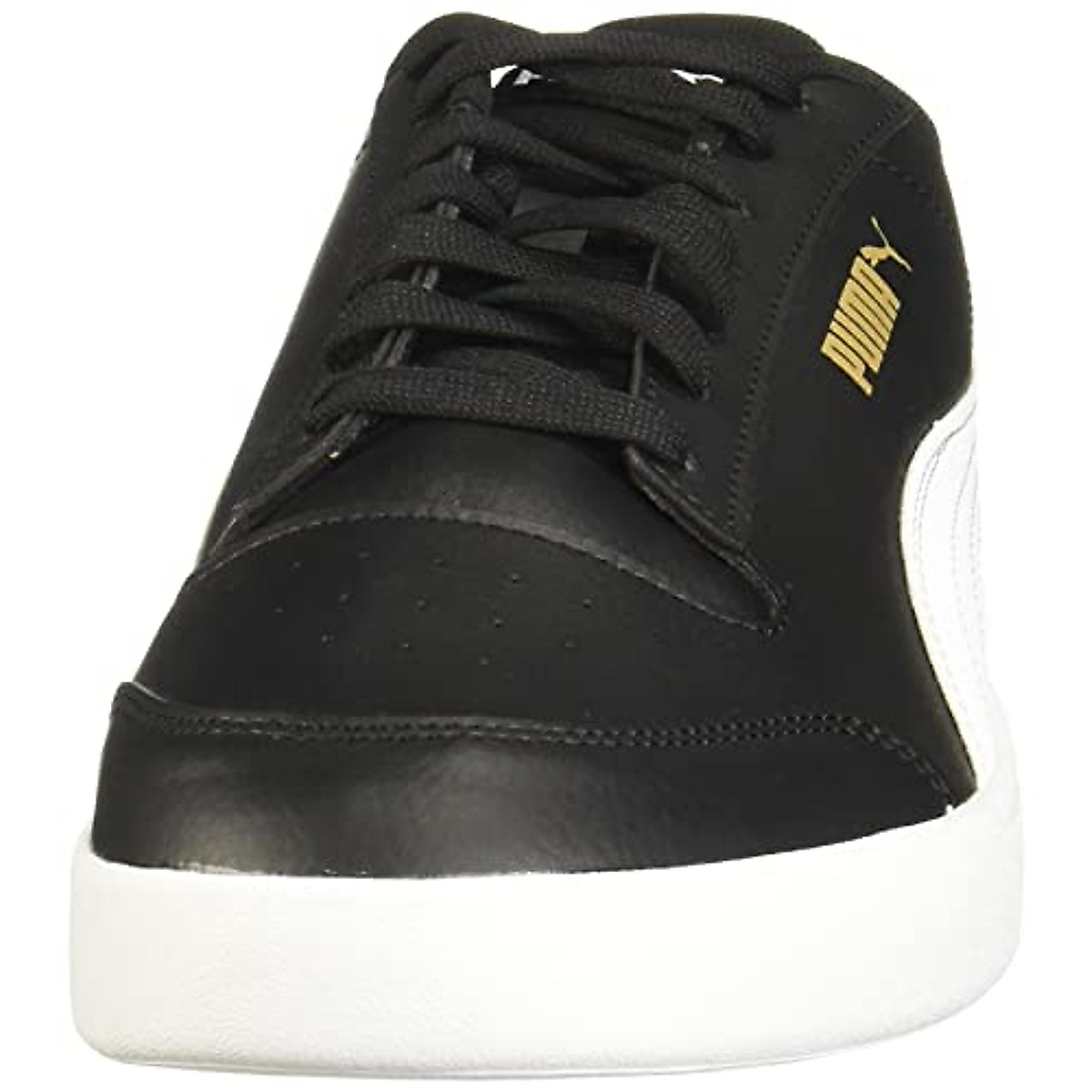 PUMA Mens Shuffle Sneaker, PUMA Mens Black-PUMA Mens White-PUMA Mens Team Gold, 10.5