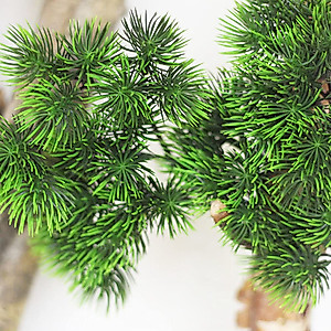 Artificial Pine Needles Pine Branches Green Leaves Spray Fake Greenery for Garland Wreath Christmas Embellishing Garden Wedding Home Outdoors Decorations (5)