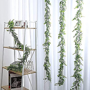1Packs 5.91ft Artificial Garlands Greenery Garlands Vines Faux Hanging Plants for Wedding Table Arch Wall Party Home Decor 10 Wire Wreath