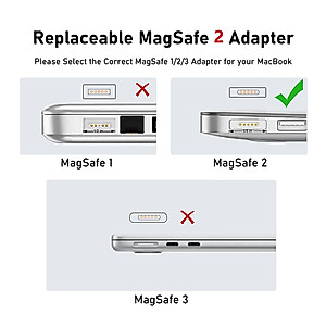 korllo USB Type C to Mag-Safe 2 Male to Female Adapter, Compatible with MacBook Air & Pro, Supports 85W/60W/45W Fast Charging