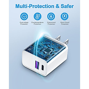 PZSOLID USB C Wall Charger Compatible for Apple Watch, 2Pack 20W Fast Charger Block, Type C Charging Block Plug Compatible for iPhone 15/15 Pro/Plus/Pro Max, Apple Watch Series 8 9 7, Samsung Galaxy