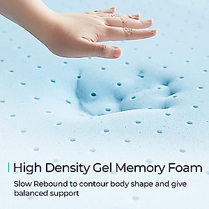 LINSY LIVING Mattress Topper California King, 3-Inch Gel Memory Foam Mattress Topper for California King Bed, High Density Foam for Pain Relief, Breathable and Washable Cover with Straps, CertiPUR-US