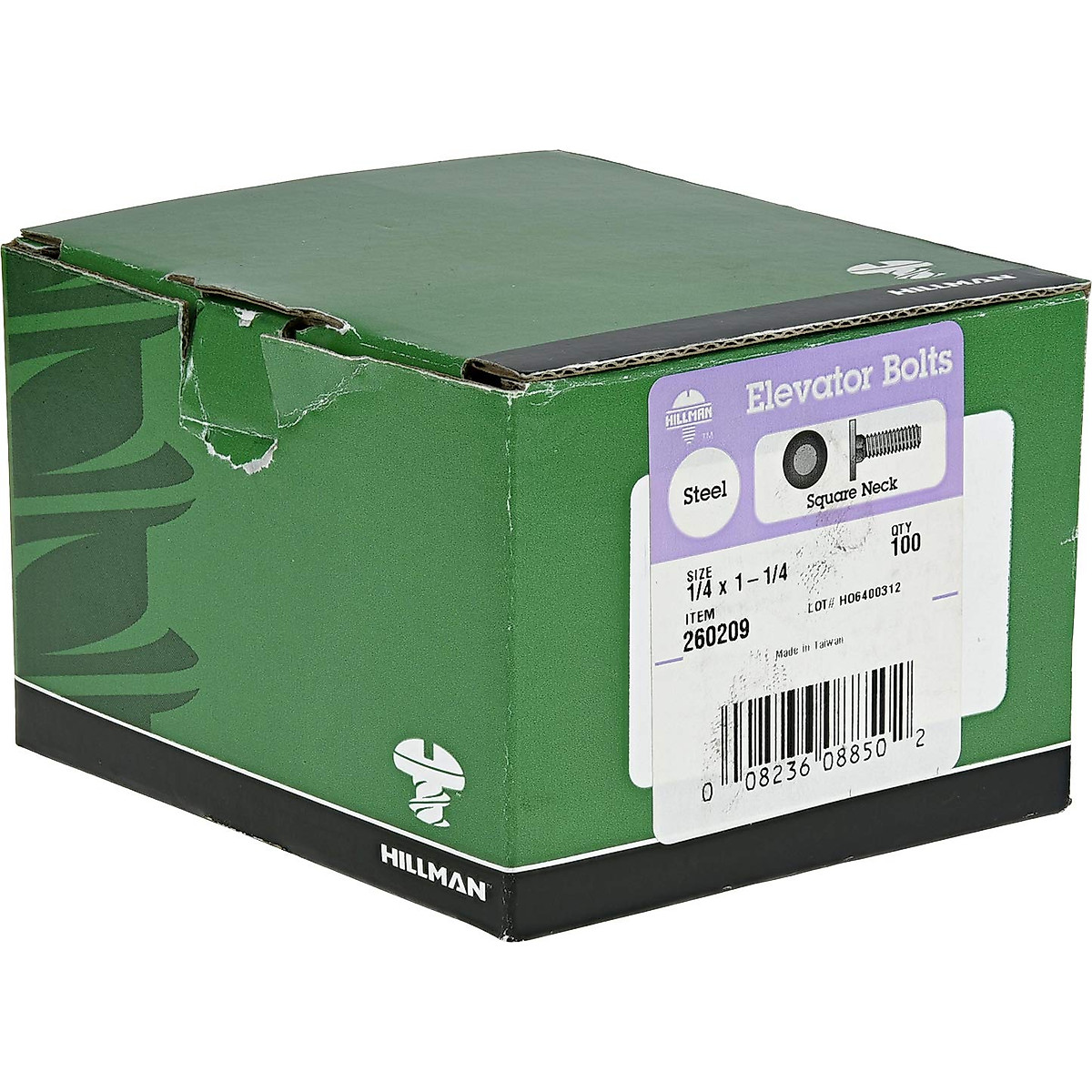 Hillman Elevator Bolts 1/4" x 1-1/4", Black Phosphate