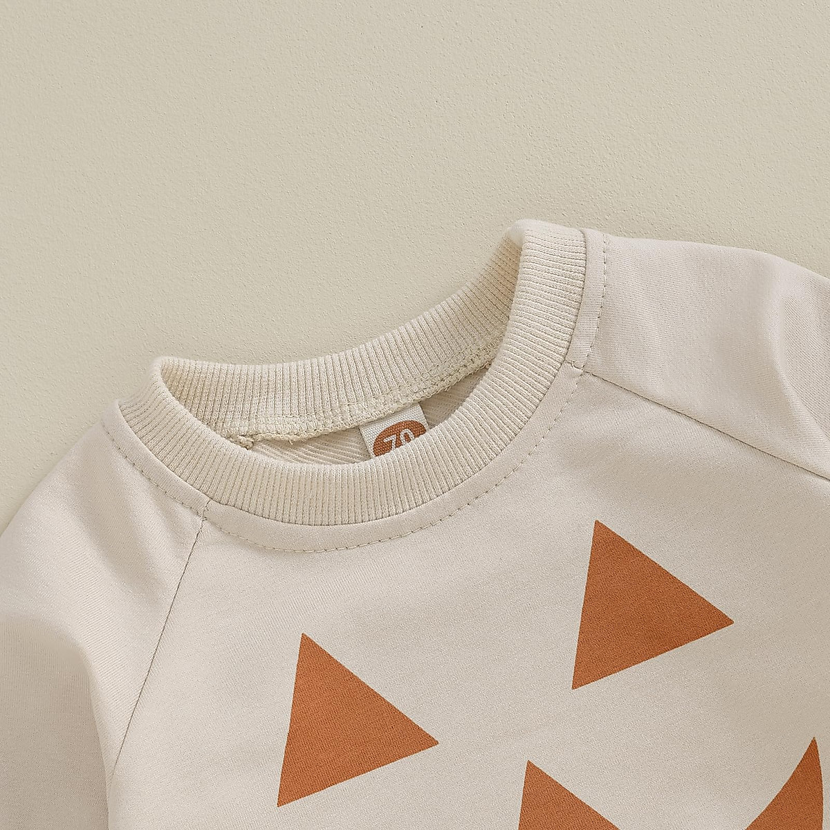 Toddler Baby Boy Halloween Clothes Long Sleeve Letter Sweatshirt Tops Stretch Jogger Pants Infant Fall Winter Outfit (Face Light Khaki, 18-24 Months)