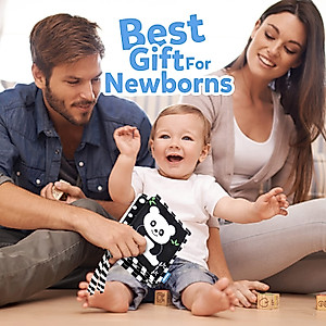 Baby Toys 0-6 Months,My First Black and White High Contrast Soft Cloth Book for babies 6-12 months Can Be Bitten and Tear Not Rotten Paper Toys for Early Education Tummy Time Newborn Infant Boys Girls