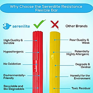 Serenilite Flexible Resistance Bar for Physical Therapy & Tennis Elbow Relief, Hand Exercise Tool for Wrist Exercises, Resistance Bar for Tennis Grip Strength, Golfers Elbow Treatment & Tendonitis.