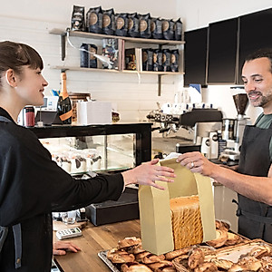 Paper Bread Bags for Homemade Bread, 24 Pack Sourdough Bread Bags with Thank You Seal Stickers, Large Bread Loaf Bags with Clear Window for Baked Food Packaging Storage(13.7x8.2x3.5 inch)