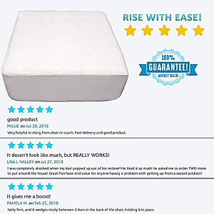 Comfort Finds Rise with Ease Seat Cushion - Thick Firm Chair Cushion Booster - Extra Thick Foam Pad for Home, Patio, Office and Car Seats - Extra Supportive Lift - 15.5 X 18 X 5 - Gray