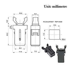 2 Pcs Bin Lid Clasps Compatible with Brabantia Waste Bins 3 Litre - 50 Litre, Car Accessories Sunglasses Holder Replacement Catch, Trash Can Lid Lock Bin Lid Catch for Kitchen Bin Plastic Parts Bins