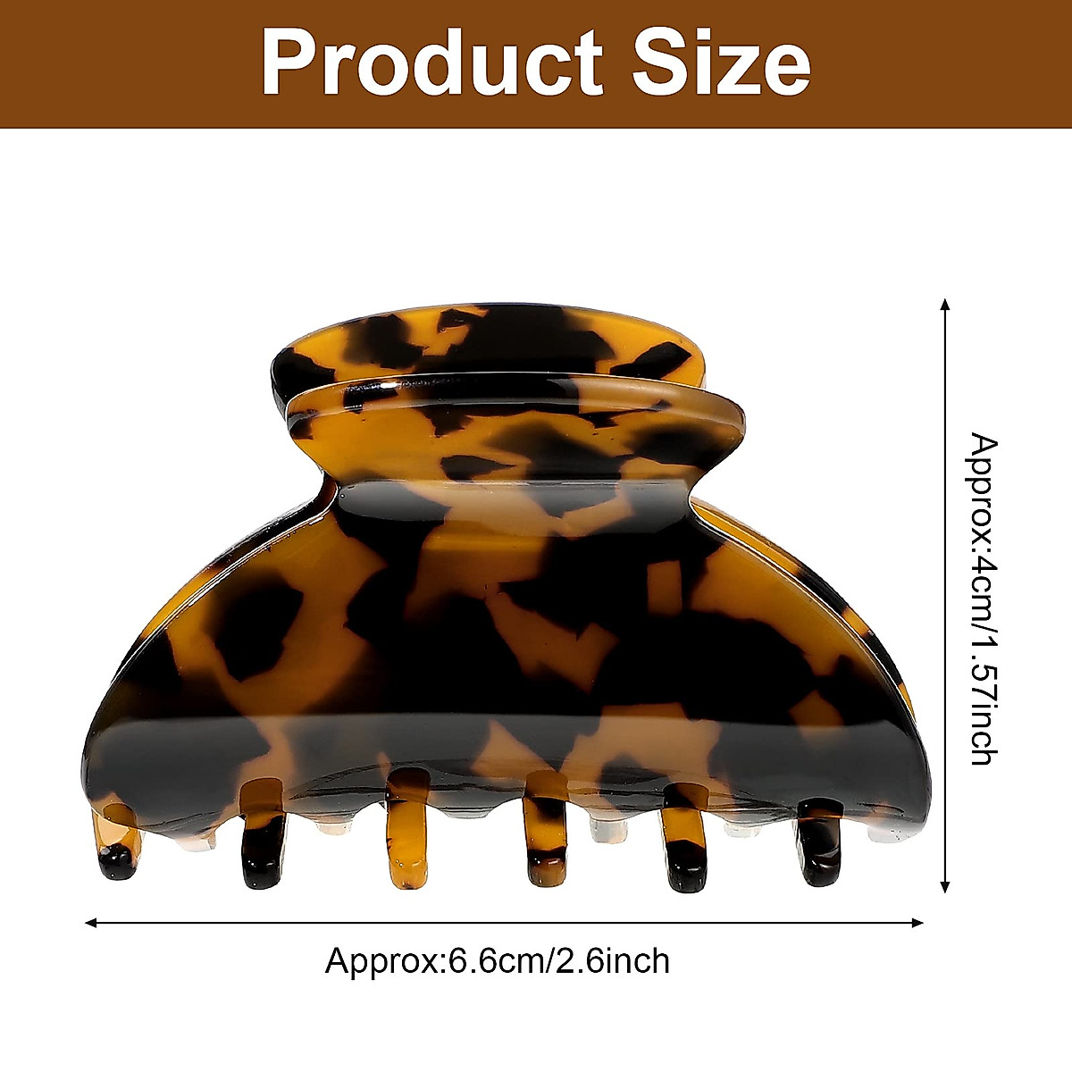 6 Pieces Medium Hair Claw Clips for Thin Hair 2.6 Inch Tortoise Shell Hair Clip Banana Clips Jaw Clips French Style Barrettes hair Clip Accessories for Women Girls(Vivid Patterns)