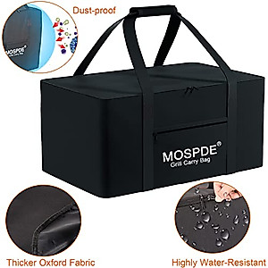 MOSPDE Grill Carry Bag Fits for Weber Q1200 Q1000 Propane Gas Grill, Portable Grill Carrying Bag for Q1400 Electric Grill, 600D Heavy Duty Water-Resistant Griddle Carry Bag for Camping and Barbecue