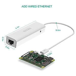 Micro USB OTG hub ethernet Adapter for Raspberry Pi Zero, Android Tablet, Google Chromecast Stick - Powered USB OTG hub